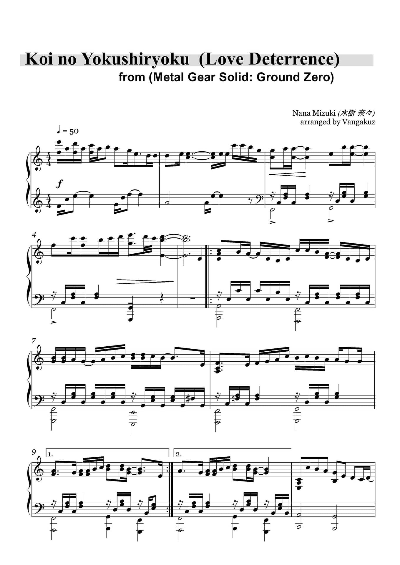 Love deterrence ~ Koi no Yokushiryoku (piano transition) [sheet music ...